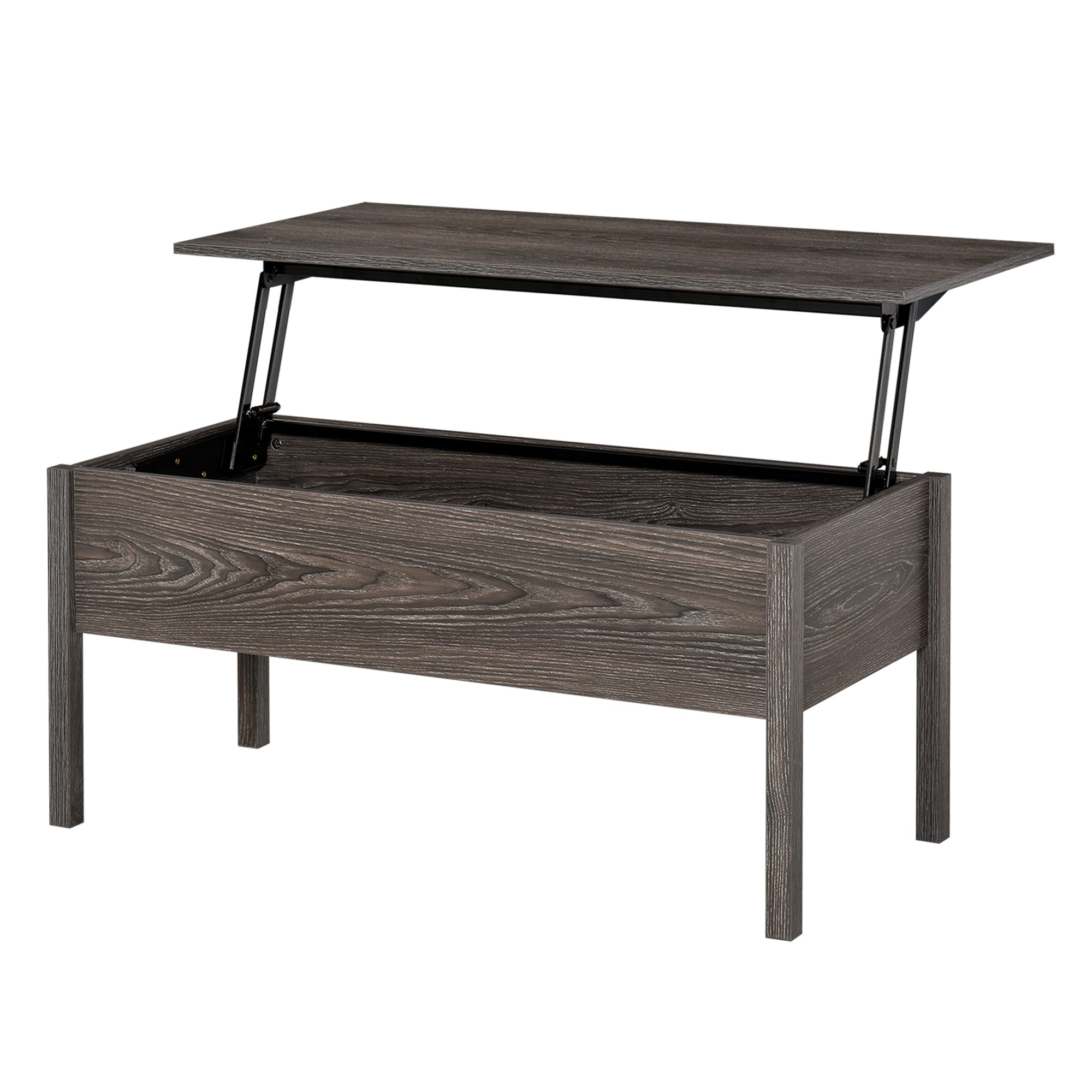 HOMCOM Couchtisch mit ausfahrbarer Tischplatte braun 98L x 48B x 45H cm ...