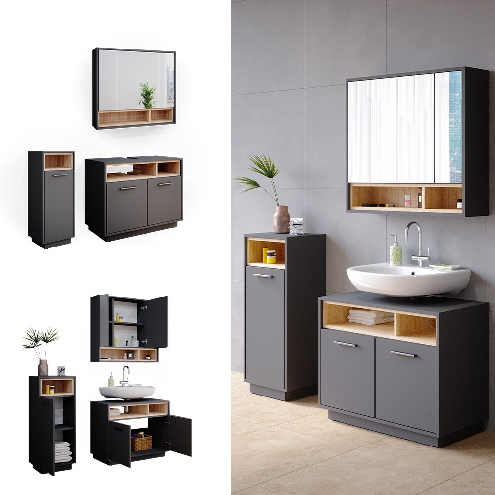 Vicco Badmöbel Badezimmermöbel Beatrice Spiegelschrank Waschtisch ...