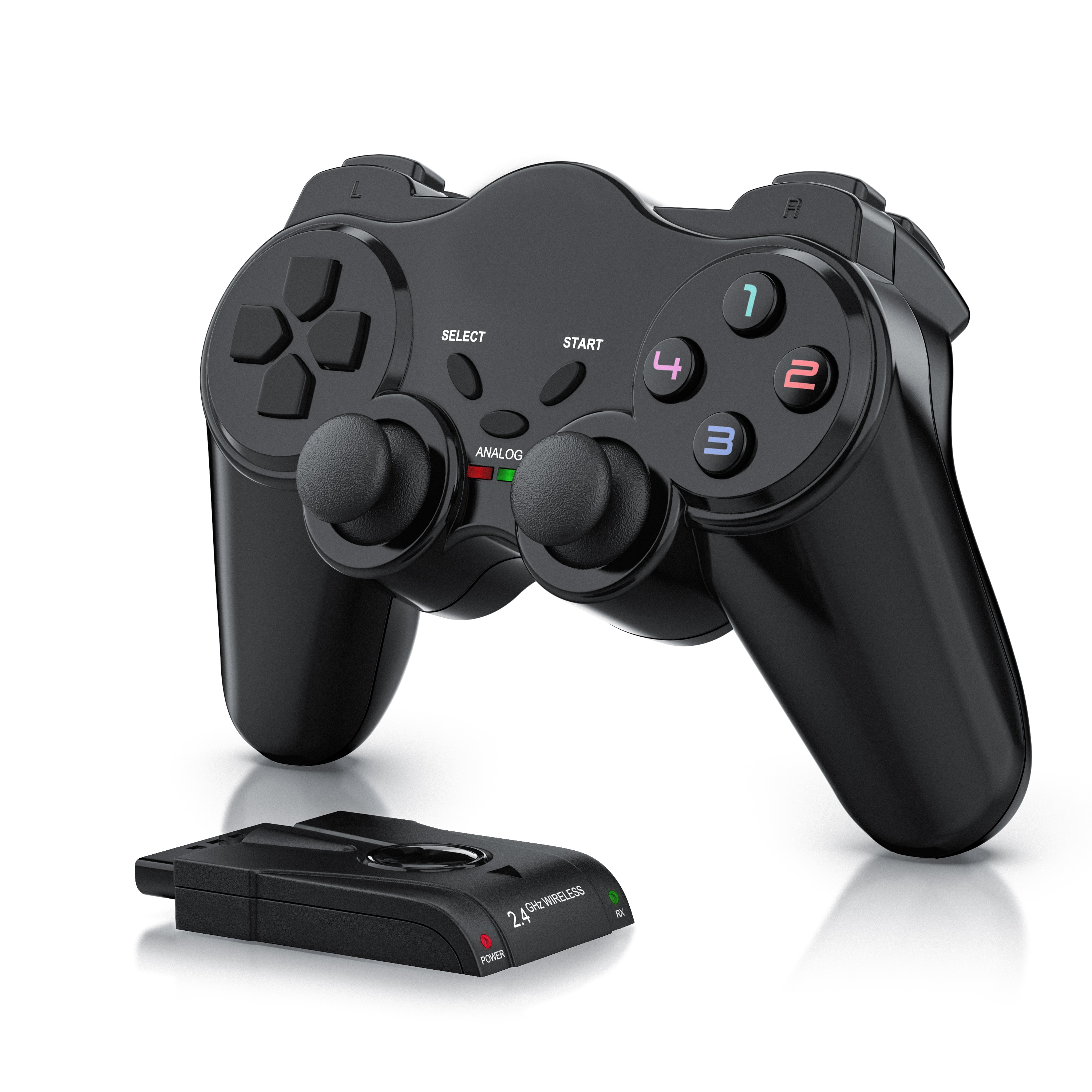 CSL PlayStation-Controller, Wireless PS2 Gamepad, 2,4 GHz Funk Adapter ...